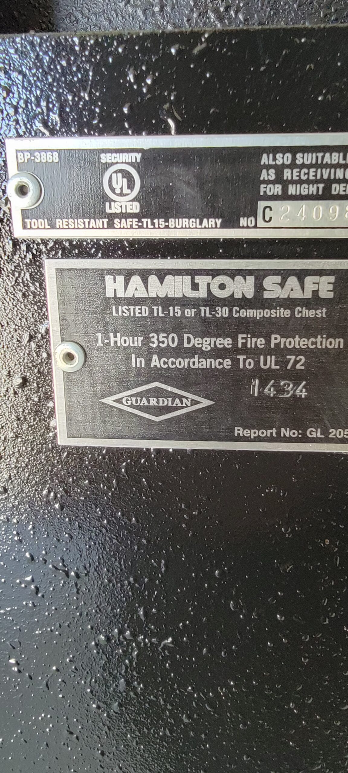 Hamilton Composite Body TL15 Safe