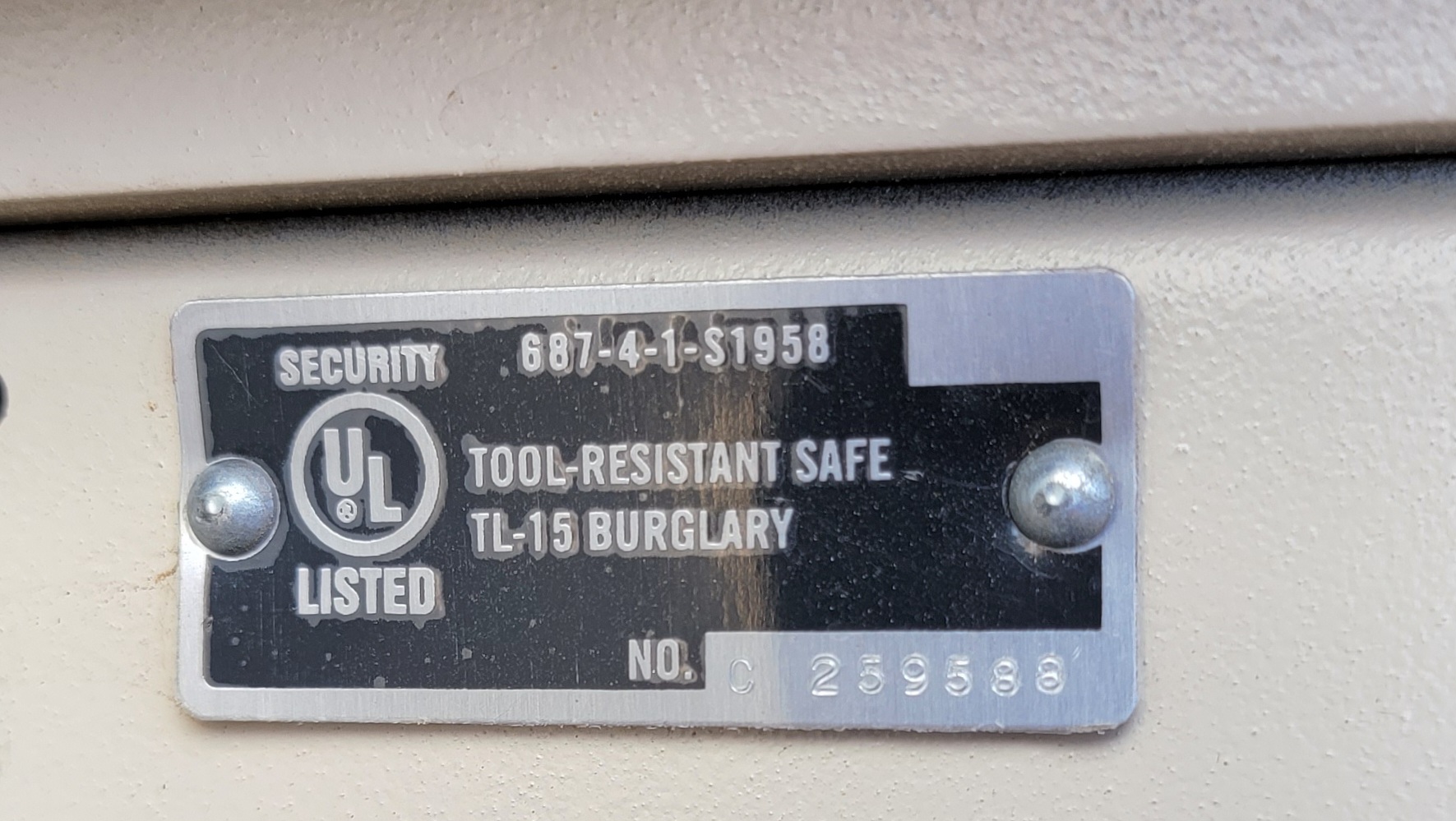 Diebold Cashguard Platebody TL-15 Safe