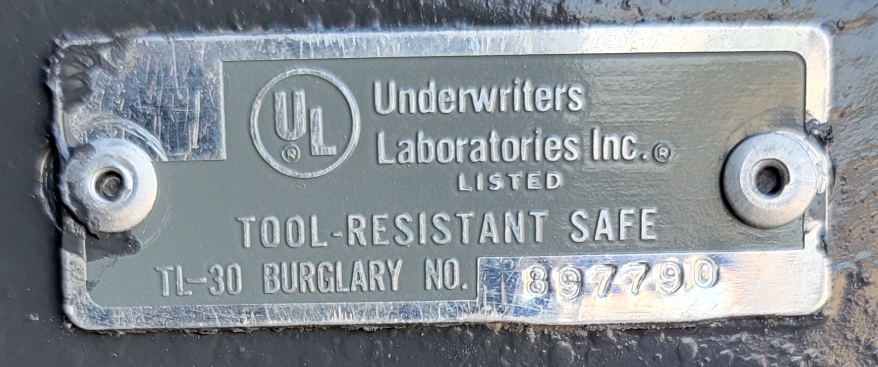 Hamilton Plate Body TL-30 Safe