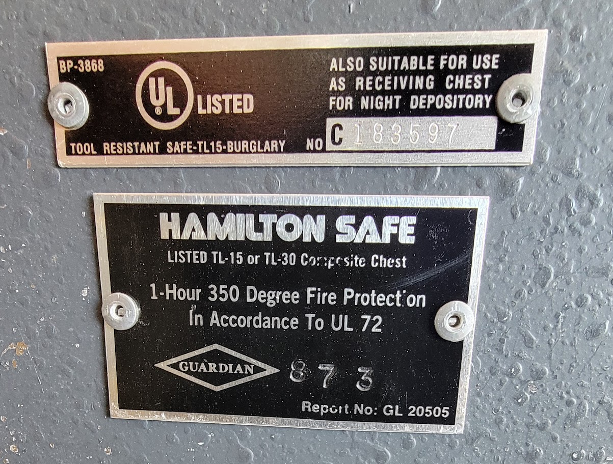 Hamilton Composite Body TL-15 Safe - Shelved Interior or Gun Interior