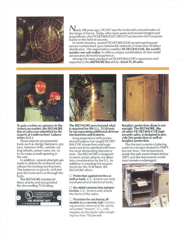 Fichet-Bauche Biltmore 1100 Composite Body TL-30 Safe