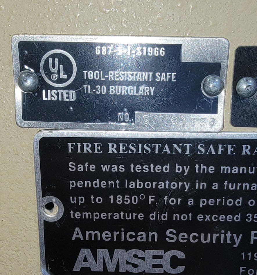 Amsec Amvault CF1814 Composite Body TL-30 Safe